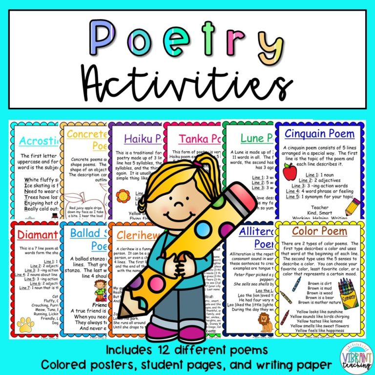 Types of Poems for Kids to Read and Write - Vibrant Teaching