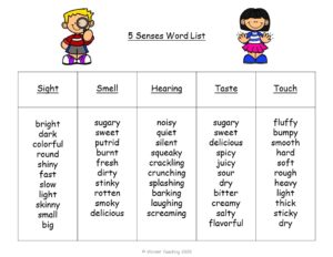 Examples of Descriptive Writing Using the 5 Senses - Vibrant Teaching
